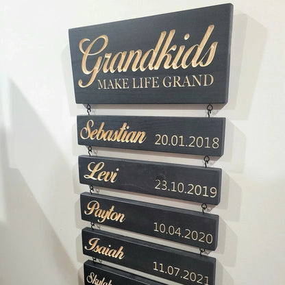 Personalized Engraved Grandchildren Hanging Decorative Sign – Canvasgiftco