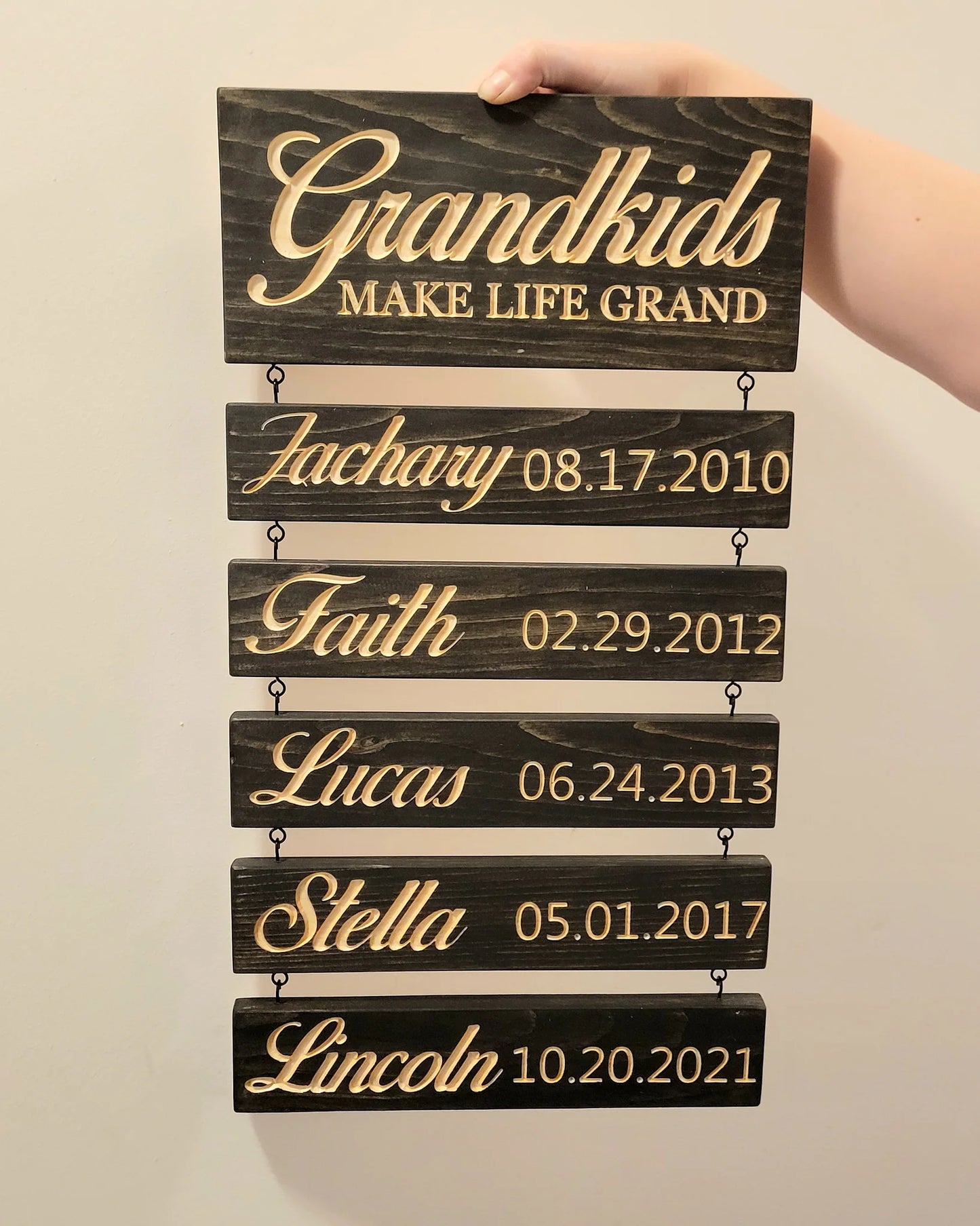 Personalized Engraved Grandchildren Hanging Decorative Sign – Canvasgiftco